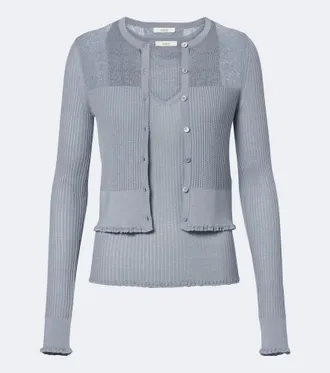 Chlo&eacute; Chlo&eacute; Set aus Top und Cardigan aus Pointelle-Strick
