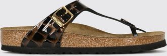 Birkenstock Gizeh Zehenstegsandalen von aus Leder mit Kroko-Pr&auml;gung