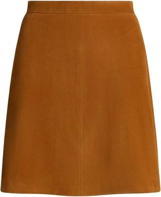 Kiton Femme, Jupes, Brun, Taille: 40 FR Jupe en cuir souple