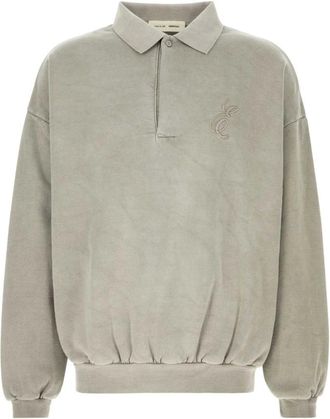 Fear of God Homme, Sweatshirts et sweats &agrave; capuche, Gris, Taille: M SweaT-shirt Polo Classique Brod&eacute;