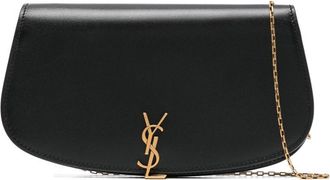Saint Laurent Demilune Portemonnaie mit Kette - Schwarz
