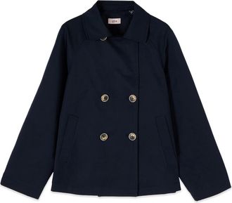 Oltre Femme, Manteaux, Bleu, Taille: 42 FR Trench-coat court crois&eacute;