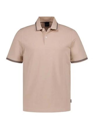Bugatti Herren Polo-Shirt beige Baumwoll-Piqu&eacute;