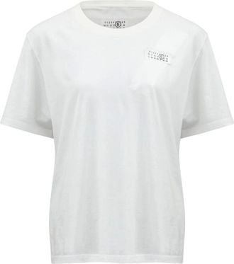 Maison Margiela Femme, Tops, Blanc, Taille: 40 FR Numeric Signature T-Shirt