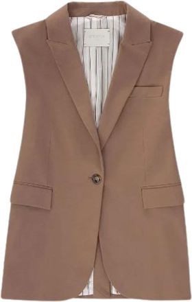 Circolo 1901 Femme, Vestes, Brun, Taille: 40 FR Waistcoat Single-Breasted