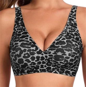 Generic Soutien-gorge Jelly sans couture grande taille sans armatures en V profond sans armatures pour tous les jours, doux et confortable, 1 pi&egrave;ce - B, 3XL