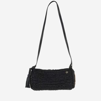 Filippo Catarzi Womens Viscose And Straw Blend Bag Black Shoulder