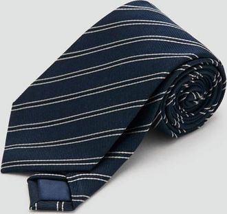 Mango Cravate rayures combin&eacute;es bleu marine - Homme - Taille unique - MANGO MAN