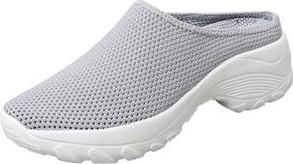Generic Sabots pour femme en maille tricot&eacute;e respirante - Chaussures compens&eacute;es l&eacute;g&egrave;res - Chaussures minimalistes de couleur unie - Chaussures de marche &agrave; enf