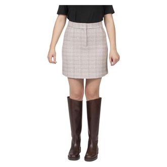 Emporio Armani Femme, Jupes, Beige, Taille: 38 FR Minigonna in tweed lurex micro paillettes