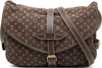 Louis Vuitton Hobo Bags - Monogram Mini Lin Saumur 30 - Gr. unisize - in Braun - f&uuml;r Damen