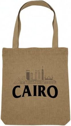 Fabulous Sac Shopping Tote Bag Aspect Lin - Cairo Minimalist Le Caire Egypte Voyage Culture - Sac de Courses Toile Epaisse 360g Beige Naturel Cabas Port&eacute; Epaul