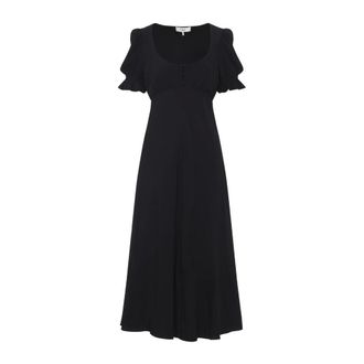 Chloé Femme, Robes, Noir, Taille: 36 FR Robe Longue en Soie Noire Style Empire