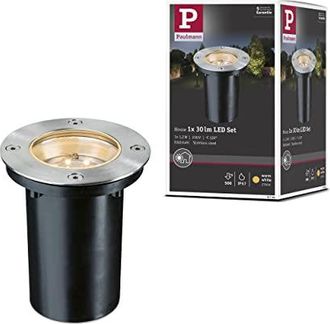 Paulmann 93788 Special Encastré kit sol rond LED 1,2W 2700K 230V 110mm acier/métal