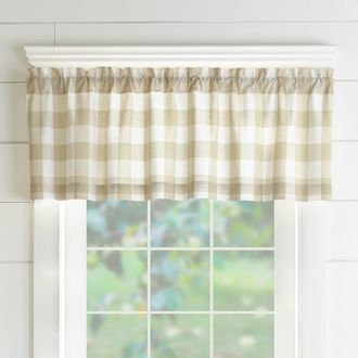 Elrene Home Fashions Farmhouse Living Buffalo Fenstervolant, 152,4 x 38,1 cm, Hellbraun/Weiß