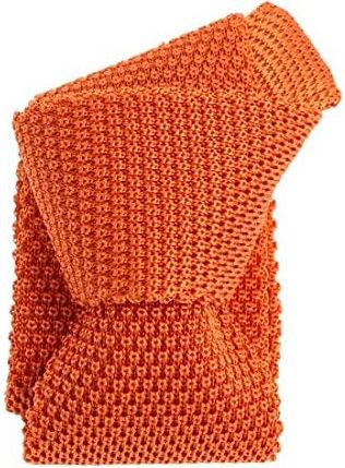Tony & Paul Cravate tricot. TONY, Soie. Orange de Murcie - Uni - FABRIQUE EN ITALIE