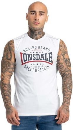 Lonsdale T-shirt sans manches pour homme Coupe slim ST.Agnes, Blanc., XXXXL