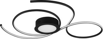 Trio Leuchten LED Deckenleuchte Jive 623419232, Metall Schwarz matt, inkl. 48 Watt LED, Fernbedienung, Dimmer, Farbwechsel, Nachtlicht