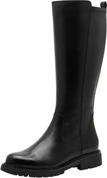 Jana bottes cuir femme hautes &eacute;l&eacute;gantes, Black, 38 EU