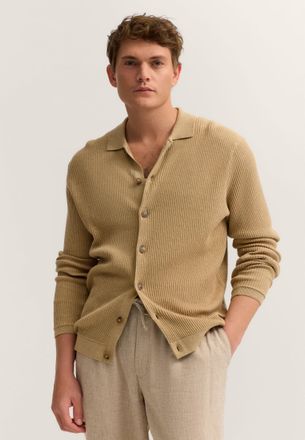 Bugatti Herren Strickjacke gekn&ouml;pft mit Polokragen