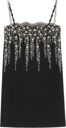 Valentino Besticktes Krepp-Minikleid mit Juwelendetails - - Dresses - Damen - Schwarzk - M