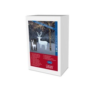 Konstsmide LED Acryl Rentier, m&auml;nnlich, 24V Au&szlig;entrafo, Kabel 6166-203, 184, Wei&szlig; Transparent Dioden