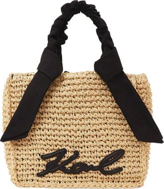 Karl Lagerfeld Femme, Sacs, Beige, Taille: ONE Size Sac de plage Signature Scarf