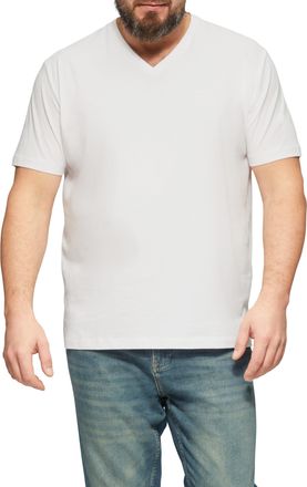 s.Oliver T-Shirt mit V-Ausschnitt und Logo-Print