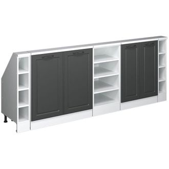 Vicco Armoire sous pente de toit Rion, Anthracite maison de campagne/blanc, Lot de 5, Vicco