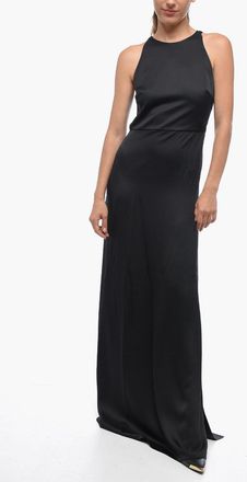 Burberry Silk Satin Maxidress JANIE with Draped Neckline Burberry