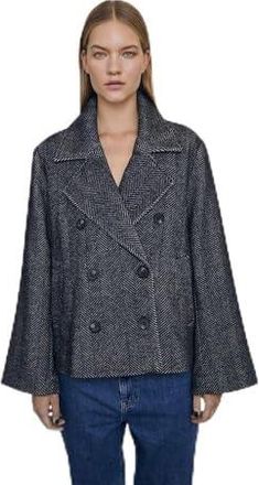 Object Objkeily Short Jacket Noos, Mélange de Gris Moyen/Motif : Chevrons Noirs, 36 Femmes