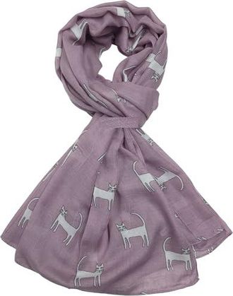 GFM &Eacute;charpe &agrave; imprim&eacute; chats - Femme CT-23-hljmn - Violet