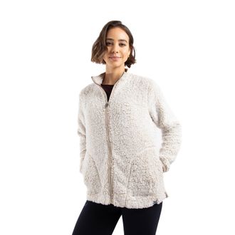 Weird Fish Deliah Fleecejacke f&uuml;r Damen, Durchgehender Rei&szlig;verschluss (Beige)