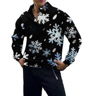 Generic Sweatshirts pour hommes, sweatshirts pour hommes, décontracté, tendance, ample, imprimé 3D, fermeture éclair, manches longues, sweat-shirt dhiver, noi