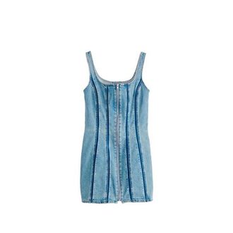 Levi's Robe courte avec zip avant en denim de coton m&eacute;lang&eacute;