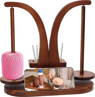 Generic Garnhalter Aus Holz - Garnhalter, Strickaufbewahrung, H&auml;kelgarn-Ball-Aufbewahrungshalter, Garnst&auml;nder, Fadenhalter, Rotierender Spindelspender, Strick