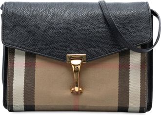 Burberry Hobo Bags - Small Leather and House Check Canvas Derby Macken - Gr. unisize - in Schwarz - f&uuml;r Damen