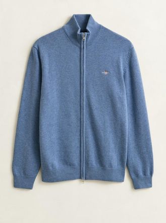 GANT Casual Cardigan aus Baumwolle mit Zip und Flag-Stickerei in