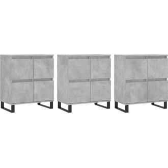 vidaXL Sideboards 3 Stk. Betongrau Holzwerkstoff Vidaxl