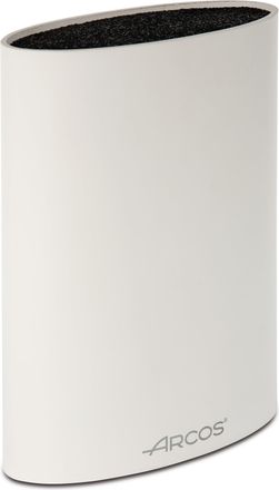 Arcos Ovaler Messerschutz bis 20 cm, Block für Messer im modernen Design hergestellt aus thermoplastischem Gummi, 220 x 160 x 65 mm, Farbe Weiß