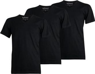 De Fonseca T-Shirt pour Homme en Coton peign&eacute;, Art. DV32 Col V, Lot de 3 Noir XL