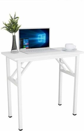 Soges Klapptisch kleiner Computertisch Schreibtisch Klappbar und Montagefrei,Tisch aus E1 Holzwerkstoffen und Stahlrahmen,Konferenztische,PC Tisch