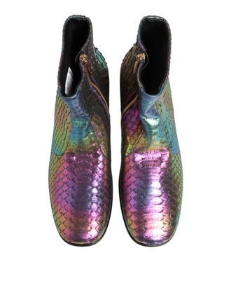 Dolce & Gabbana Mens Multicolor Chelsea Short Ankle Boots Shoes Moluro Python