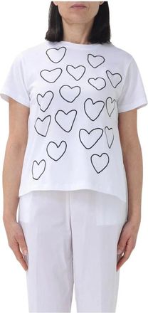 Liviana Conti Femme, Tops, Blanc, Taille: 36 FR T-shirt à motif coeur