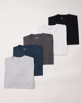 Hollister Lot de 5 t-shirts à manches courtes - Bleu neutre-Multicolore