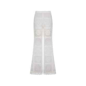 Zimmermann Aster Bestickte Palazzo-Hose - - Trousers - Damen - Wei&szlig; - XS
