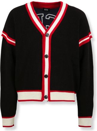 GCDS Gcds, Homme, Pulls, Noir, Taille: L Logo Lounge College Cardigan