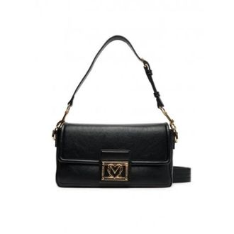 Love Moschino Schultertasche mit Logo-Plakette - - Bags - Damen - Schwarzk - ONE SIZE