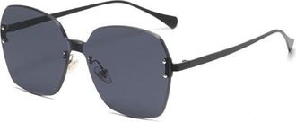 Generic Lunettes De Soleil Tendance &Agrave; Monture M&eacute;tallique Large For Hommes, Femmes, Vacances En Plein Air, Soir&eacute;es, Photographie(Black)