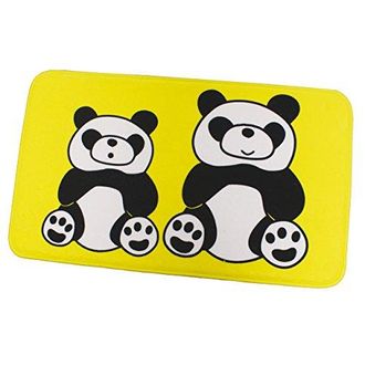 MSV Badmatte Panda 45x75cm, Mikrofaser, Gelb/Schwarz, 45 x 75 x 15 cm
